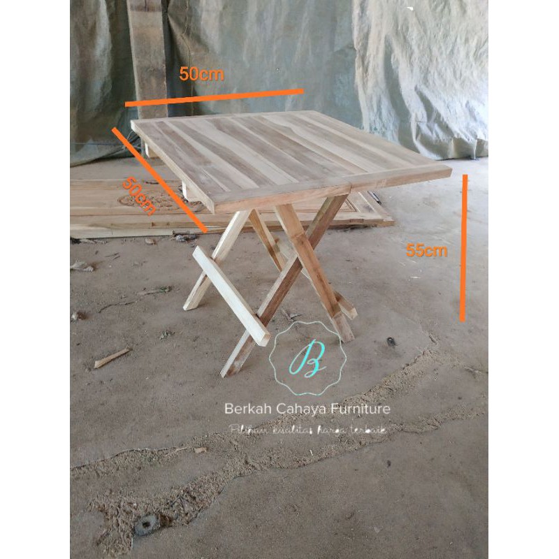 Jual meja lipat portable kayu jati solid | Shopee Indonesia