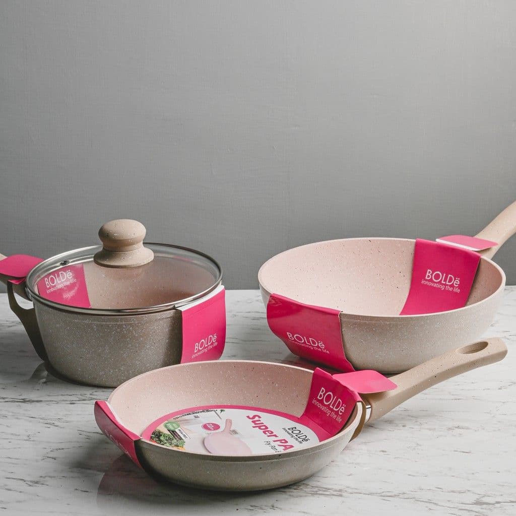 Jual SUPER PAN PANCI KERAMIK BOLDE SET 3+1 PCS SET BEIGE ANTI LENGKET ...