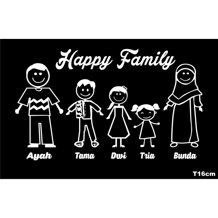 Jual sticker mobil happy family muslimah | Shopee Indonesia