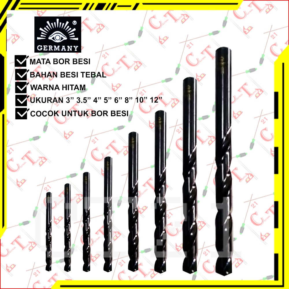 Jual Mata Bor Besi Tjap Mata - Cap Mata - HSS 3, 3.5, 4, 4.5, 5, 6, 8 ...