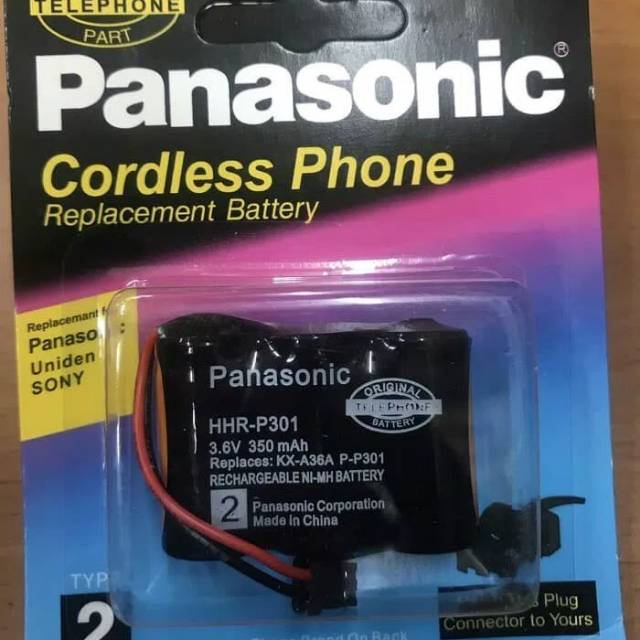 Jual Battery panasonic type 2 type 301 batre telp wireless cordless ...