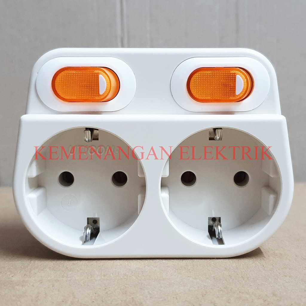 Jual UTICON STOP KONTAK ARDE 2 LUBANG 128SW + SAKLAR / SWITCH - COLOKAN LISTRIK UTICON S-128 SW ...