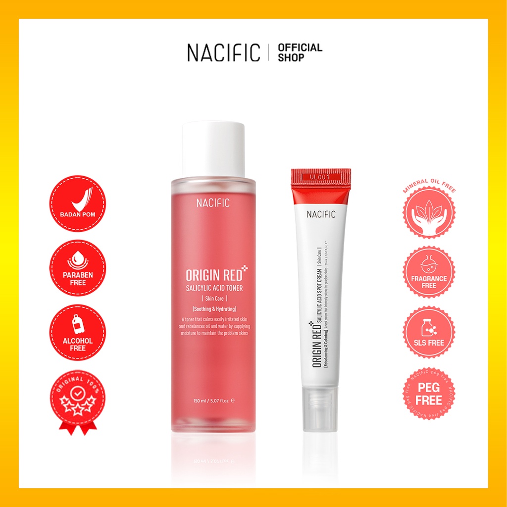 Jual Nacific Origin Red Salicylic Acid Skin Care 2 SET (Toner + Spot ...