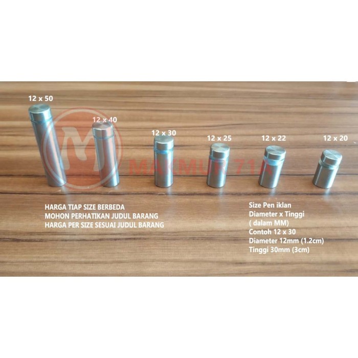 Jual 20emjfv Pen Iklan 12 X 20 Stainless Steel / Baut Akrilik / Sign ...