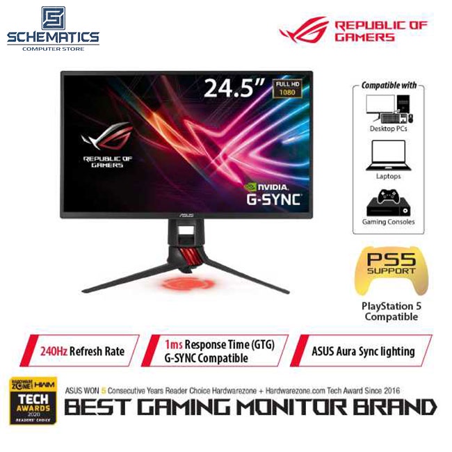 Jual ASUS ROG Strix XG258Q 25"|240HZ|1MS|TN|1080p|G-Sync | Shopee Indonesia