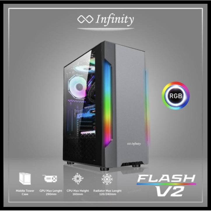 Jual Casing Infinity Flash V2 Rgb Tempered Glass | Shopee Indonesia