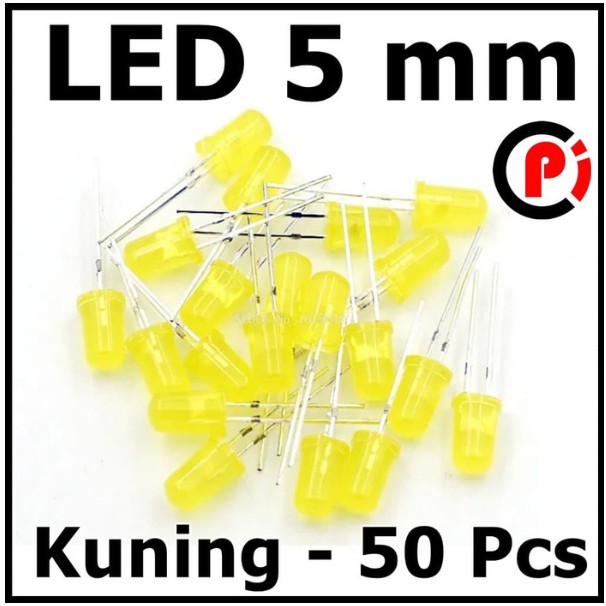 Jual Per Bungkus isi 50pcs LED 5mm Nyala Kuning Diffused Yellow 5 mm 50 ...
