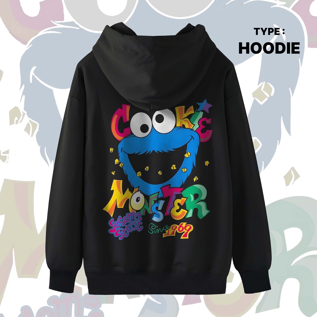 Jual Hoodie Crewneck Streetwear Cookie Monster Cotton Fleece Unisex ...