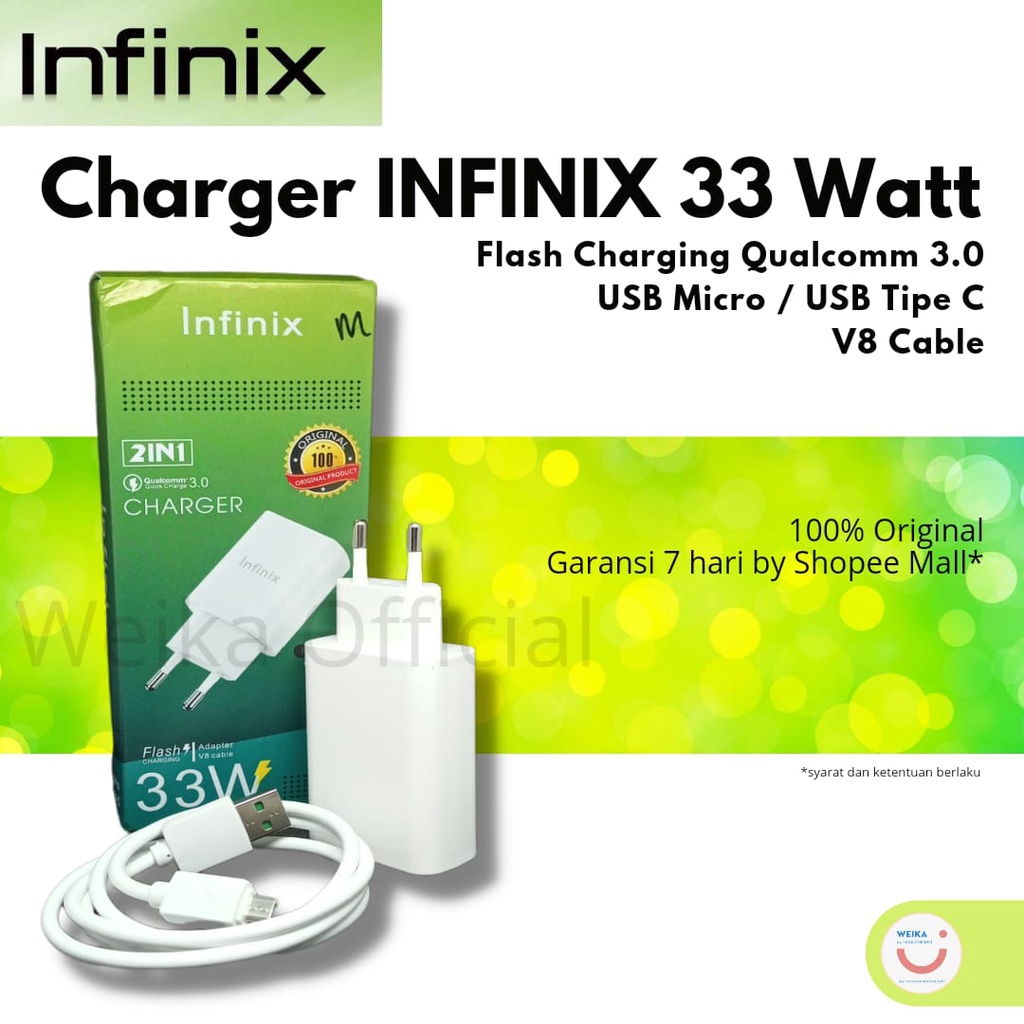 Jual Charger INFINIX 33 Watt Flash Charging Infinix Seri 11 12 Seri ...