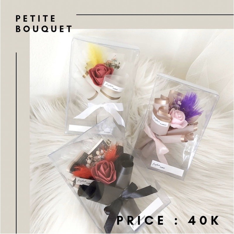Jual BOUQUET IN BOX PETITE KOREAN KOREA BUKET MINI KECIL MIKA KERING ...