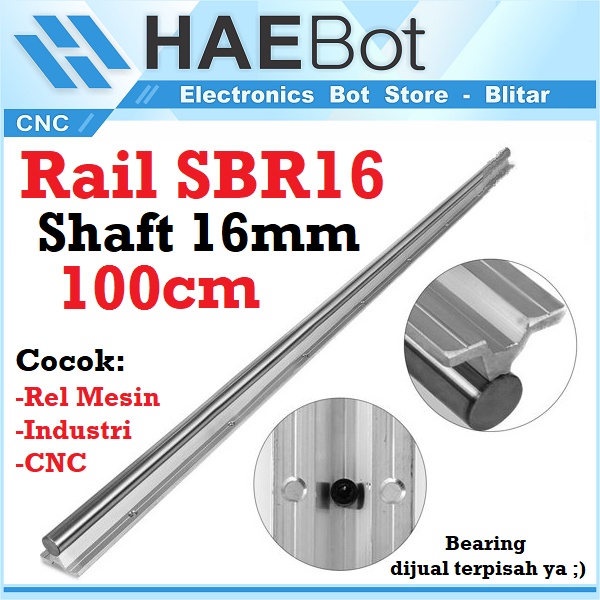 Jual [HAEBOT] Rail SBR16 SBR 16 100cm 1m Rel Linear Shaft As 16mm CNC Linier Stainless Steel ...