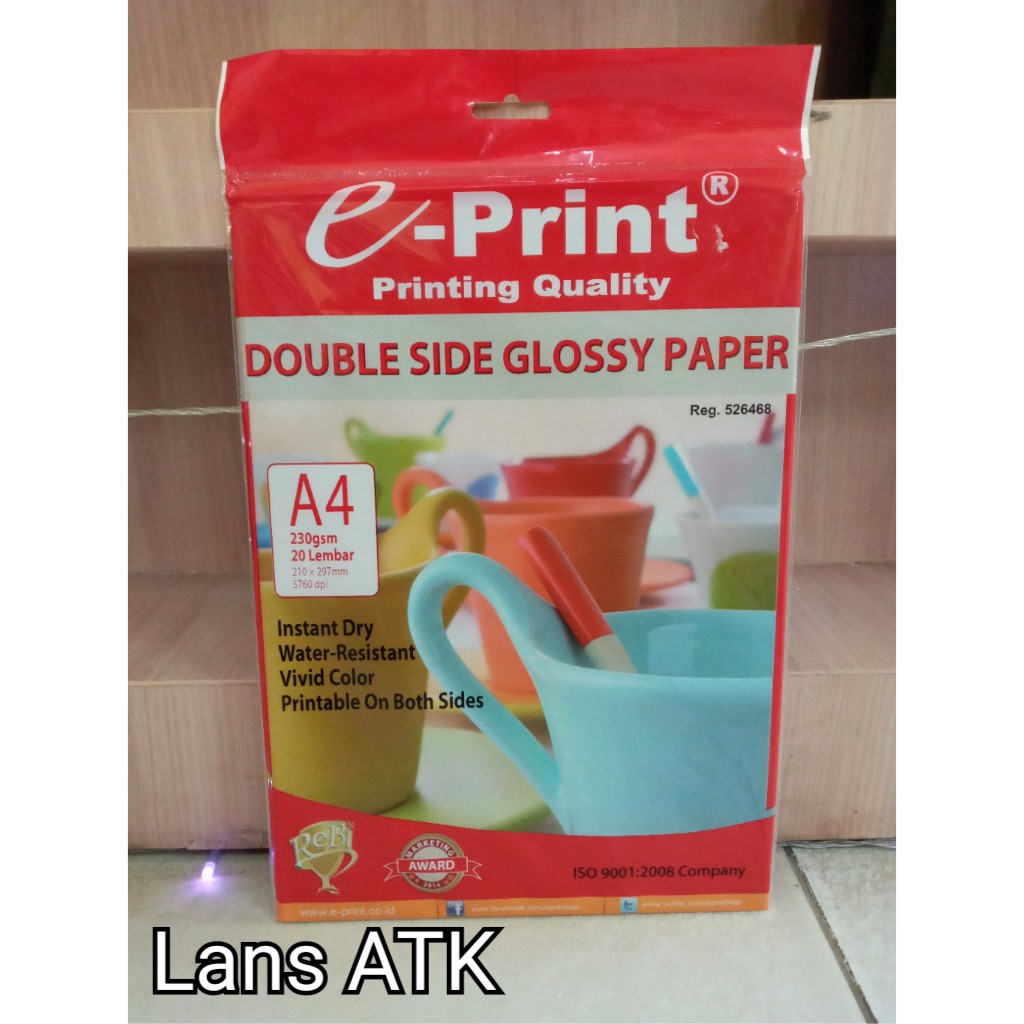 Jual Kertas Photo E-Print Double Side Glossy Paper A4 230gsm isi 20 ...