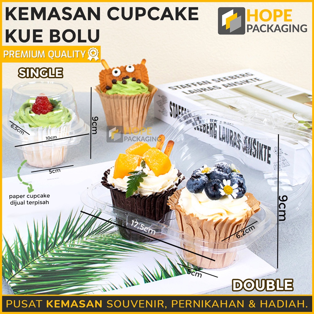 Jual [Harga / 5 pcs] Tray Mika Cupcake / Box Kue Bolu / Mika Double ...
