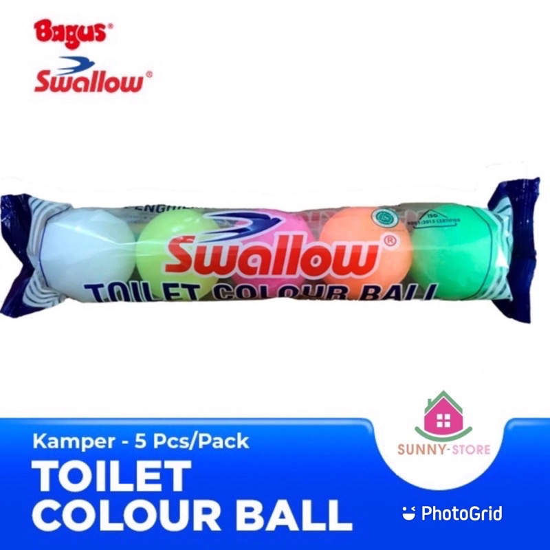 Jual Kamper Swallow & Dahlia Toilet Color & White Ball 5 pc - Pengharum ...