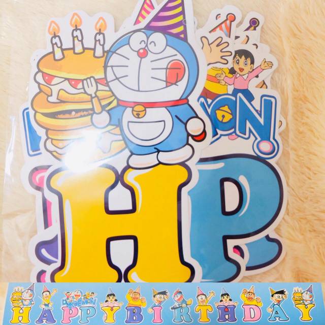 Jual banner karakter happy birthday DORAEMON | Shopee Indonesia