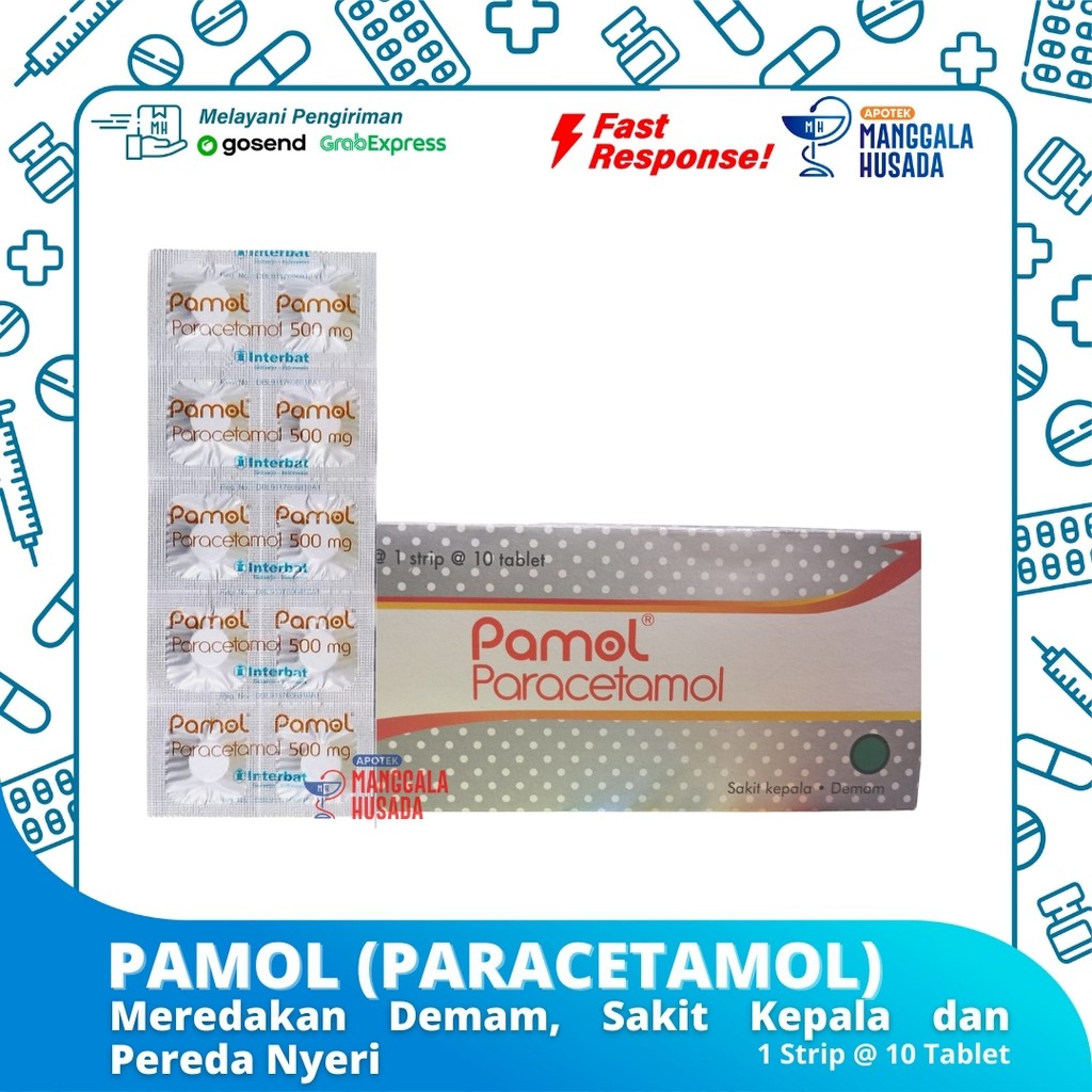 Jual PAMOL PARACETAMOL 500 MG PER STRIP @ 10 TABLET | Shopee Indonesia