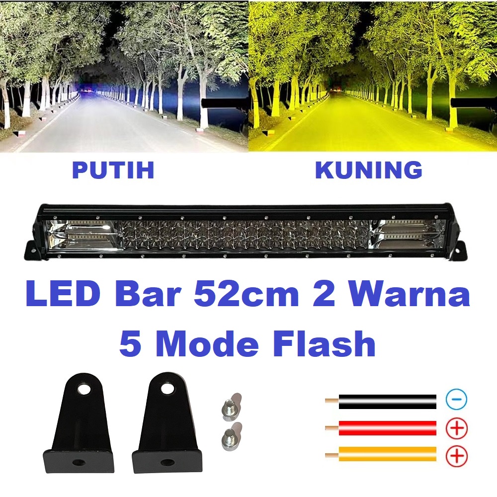 Jual Lampu Tembak Sorot LED Bar 2 Warna Flash Mobil 52cm 50cm LEDBar 50 52 cm Jeep Off Road ...