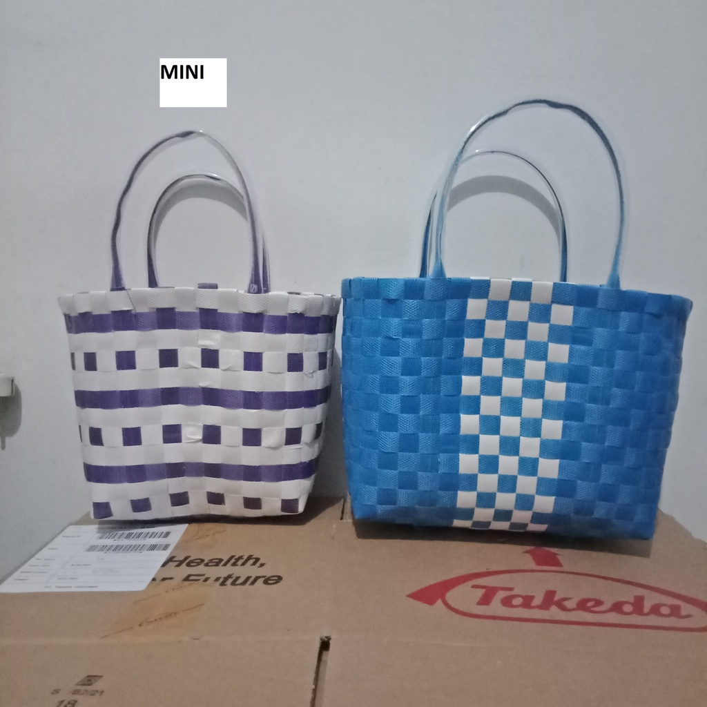Jual tas belanja anyaman plastik model keong/ pet kaca (bisa grosir ...