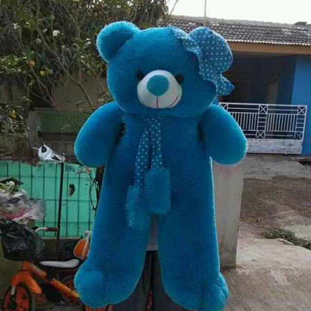 Jual Teddy Bear biru size Giant | Shopee Indonesia