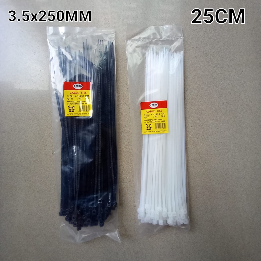 Jual KABEL TIS 3,5 X 250 MM PUTIH / HITAM - CABLE TIES WHITE / BLACK - PENGIKAT NYLON | Shopee ...