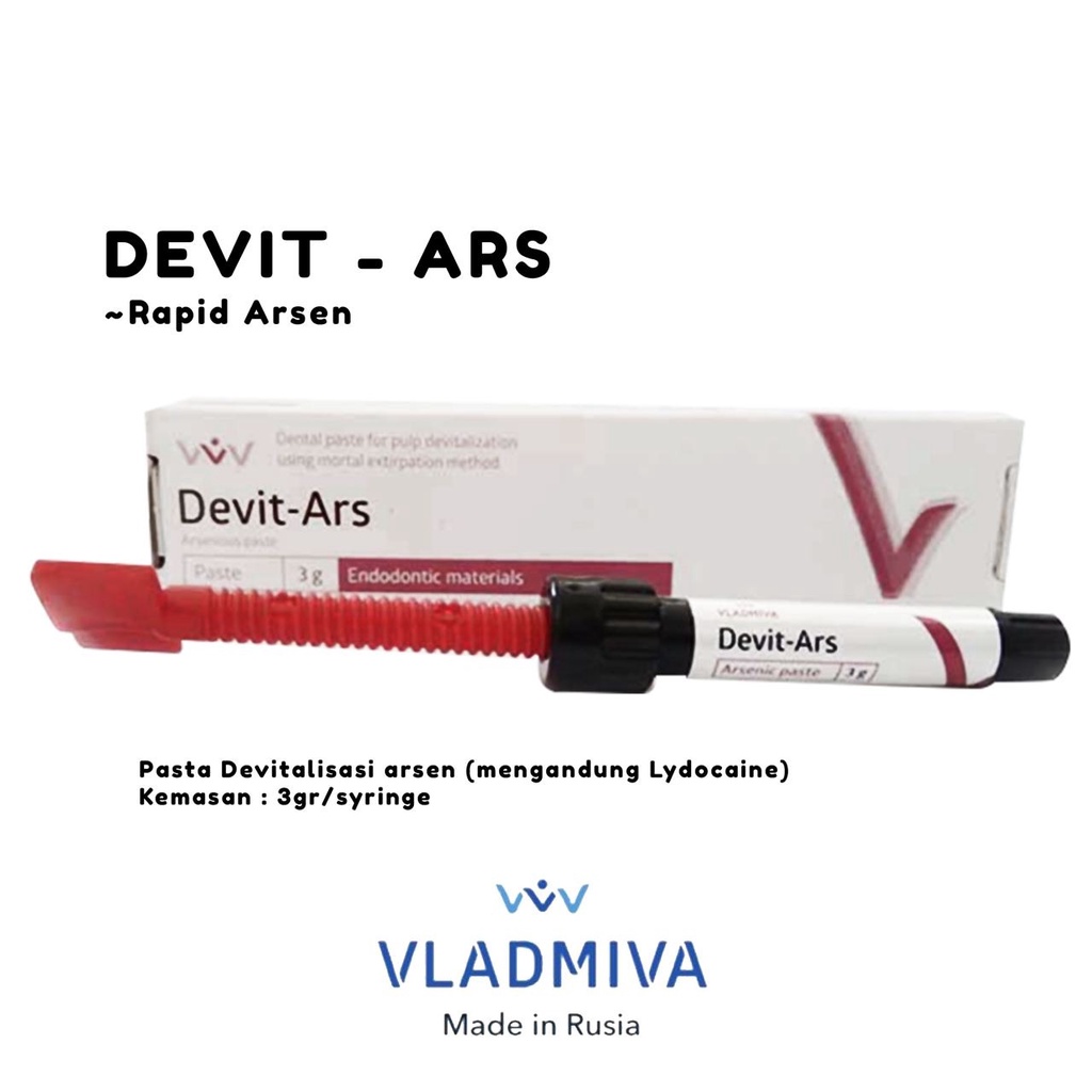 Jual Dental Jaya Devit Ars / Devitalisasi Arsen / Devitalisasi arsenic Pulpa gigi Medikamen Endo ...