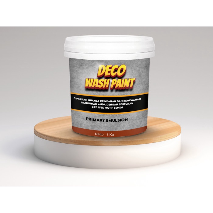 Jual Cat Dekoratif Emulsi Primer Light Grey 1Kg - Deco Wash Paint ...