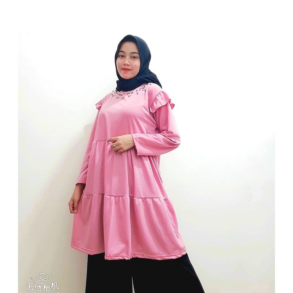 Jual RILLO - TUNIK MUTIARA REMPEL SUSUN TANGAN RUFFLE FIT XL / TUNIK ...