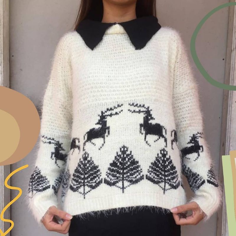 Jual Thrift - Fur Knit Rajut Pinterest (rare) | Shopee Indonesia