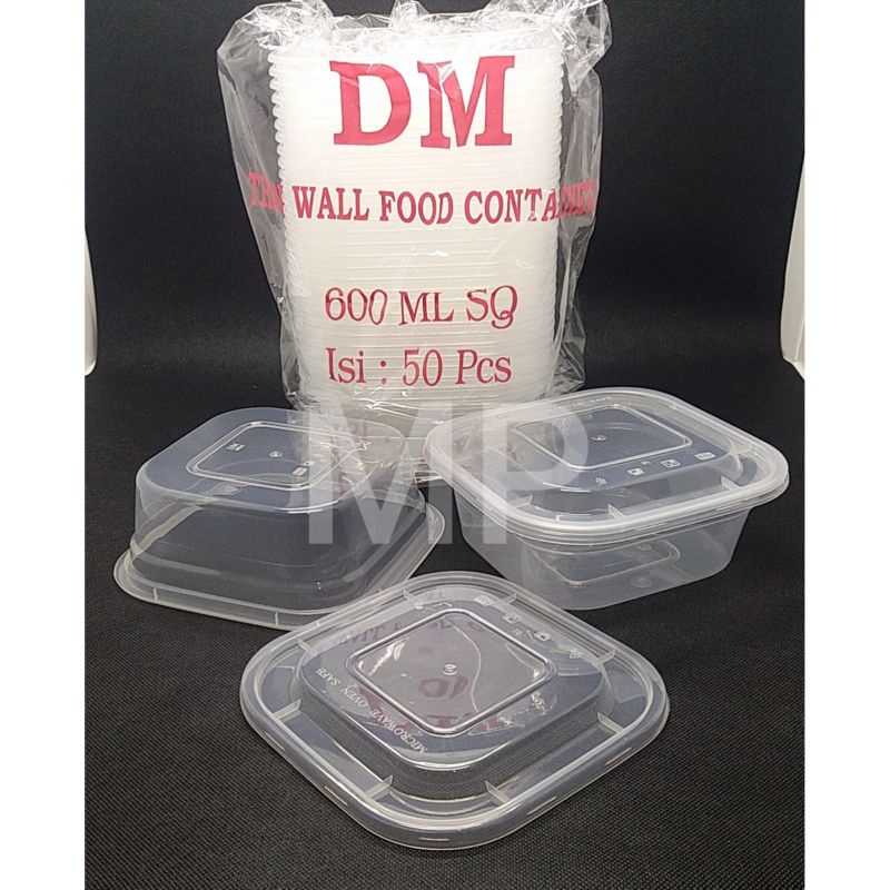 Jual Thinwall Food Container SQ 600ml Thin Wall Kotak Plastik Isi 50pcs ...