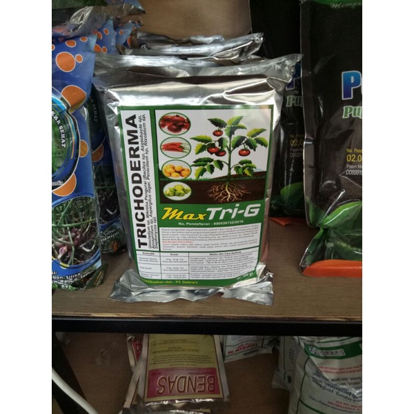 Jual PUPUK tricoderma MaxTri-G 500 gram untuk mengatasi busuk akar dan buah, Fungisida Hayati ...
