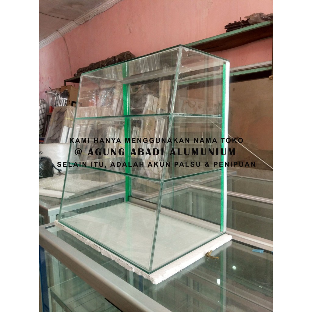 Jual etalase showcase frameless kaca tanpa lis cafe | Shopee Indonesia