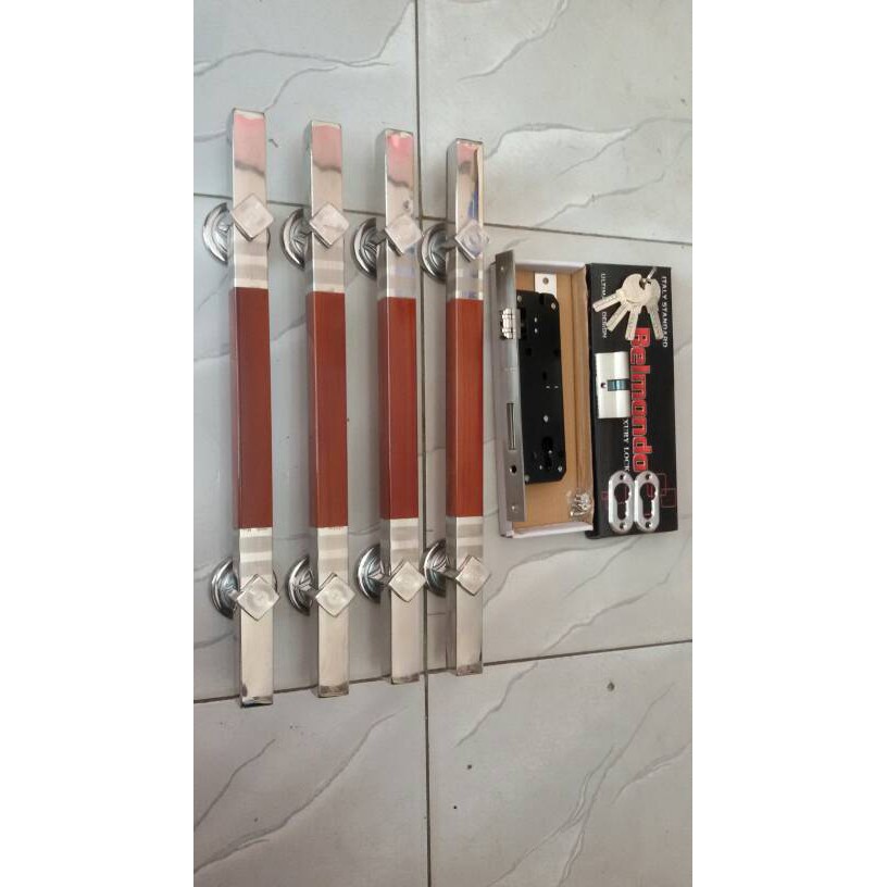 Jual Handle Pintu Stainless Kotak 45cm 2set + Kunci | Shopee Indonesia