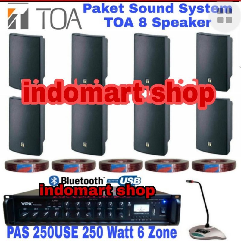 Jual Paket Sound System Toa Indoor 8 Speaker ( ORIGINAL ) | Shopee Indonesia