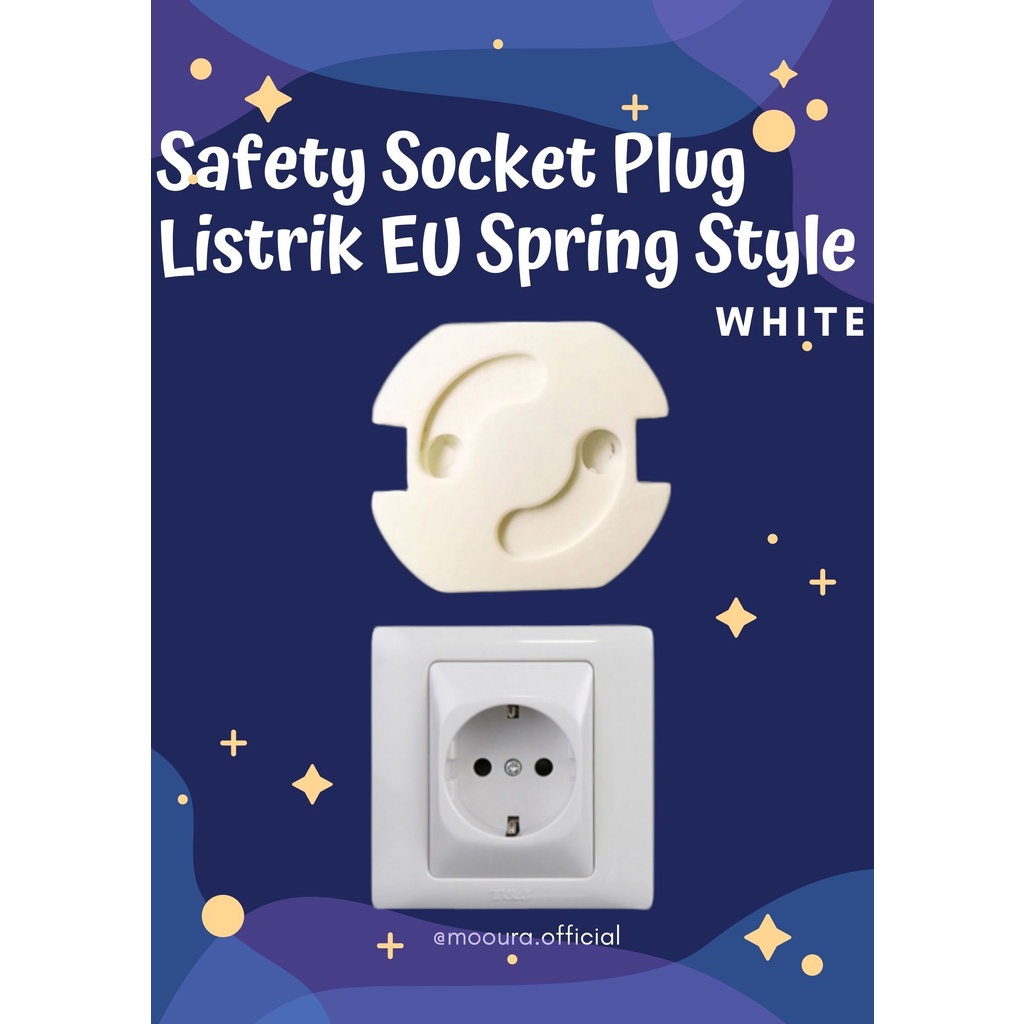 Jual SOCKET EU PLUG LISTRIK SAFETY SPRING STYLE SAKLAR COLOKAN PUTIH ...
