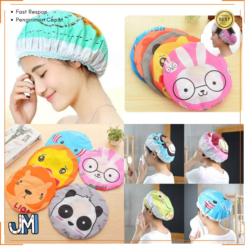 Jual Shower Cap Penutup Kepala Karakter Kartun Pelindung Rambut Anti ...