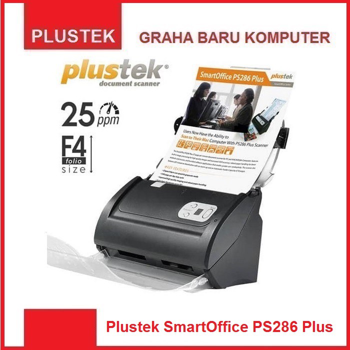 Jual Plustek SmartOffice PS286 Plus Scanner Dokumen Komputer Otomatis ...