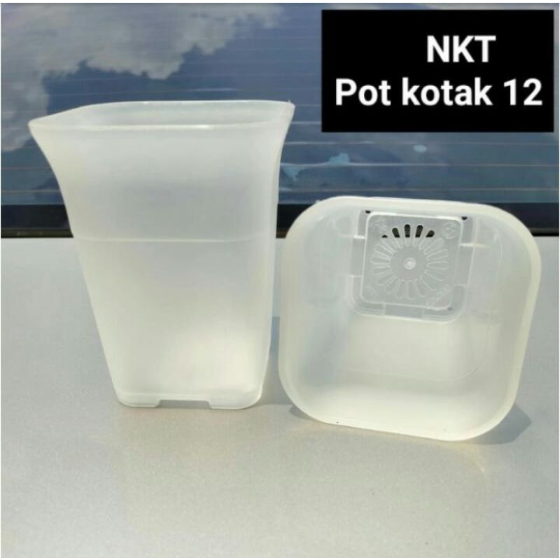 Jual pot bunga | Kotak 12 cm | Pot kotak 12 cm warna bening | POT NKT ...