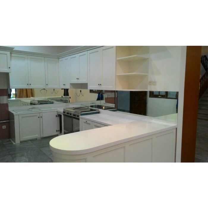 Jual COD Kaca BackDrop kitchen set .(Kaca backdrop cermin silver ...