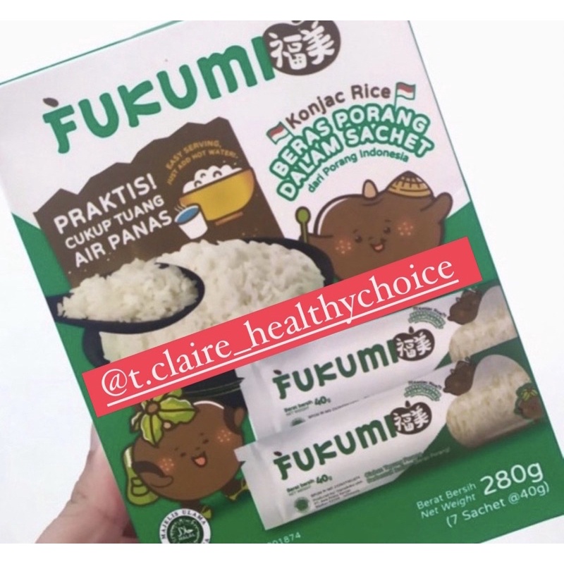 Jual Fukumi Beras Porang Box(isi 7 Sachet) Konjac Rice Instant (texture ...