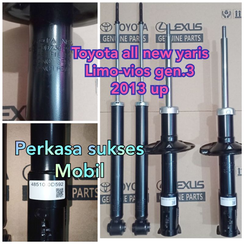 Jual Shockbreaker shock absorber toyota limo all new yaris vios gen 3 depan & belakang 2set ...