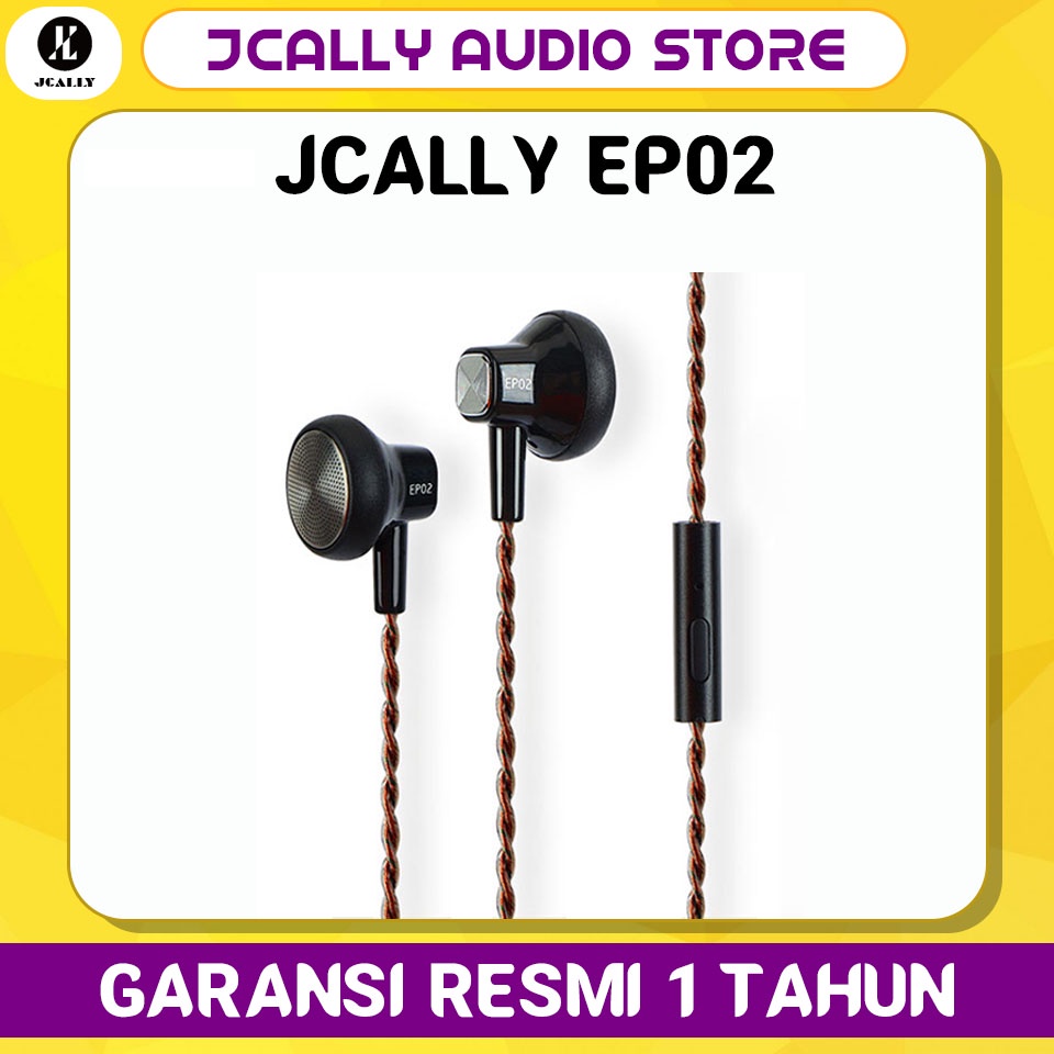 Jual JCALLY EP02 Flat Head Earphone HIFI Moving Coil Wired Control Headphone with 3.5mm cable ...