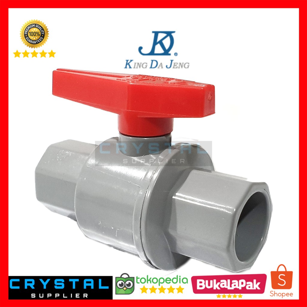 Jual STOP KRAN KDJ 6" inch PVC Polos Tanpa Drat / Ball Valve Polos ...