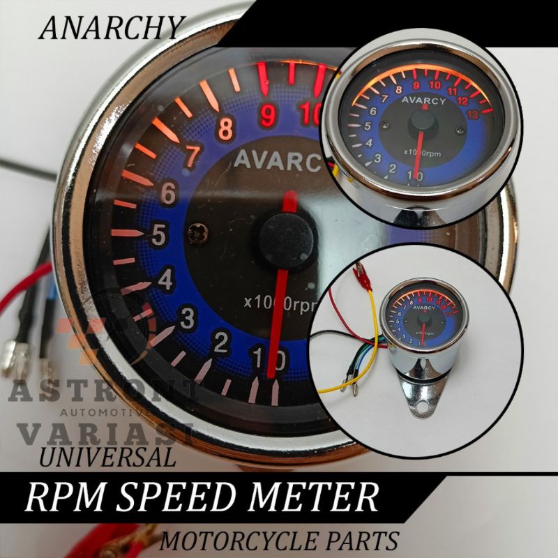 Jual RPM Speed Meter Analog Speedometer Ampere Bulat Manual Chrome ...