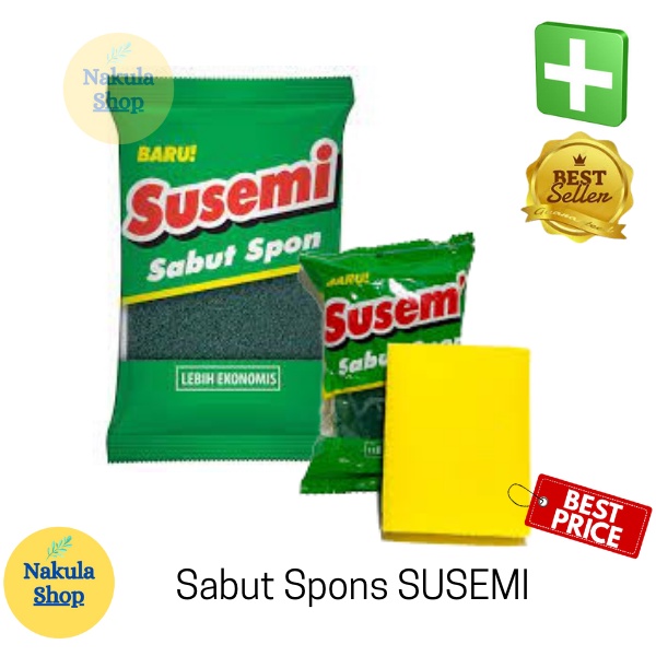 Jual 1 PACK (12 Pcs ) SUSEMI SPON / Sabut Spon Cuci Piring Hijau Kuning ...