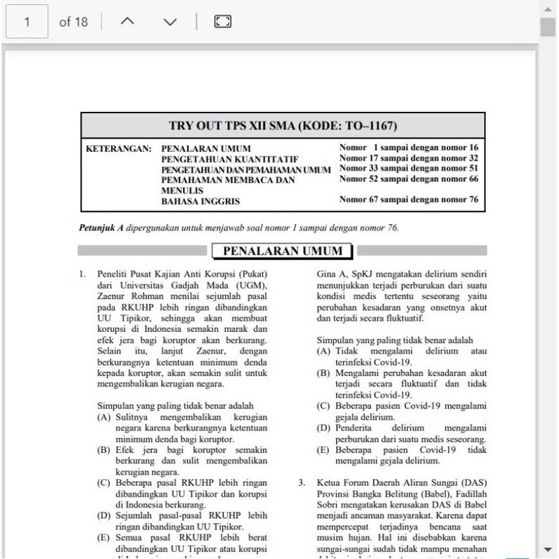 Jual Paket Soal GO TO07 UTBK - Ganesha Operation (Soal+Pembahasan ...