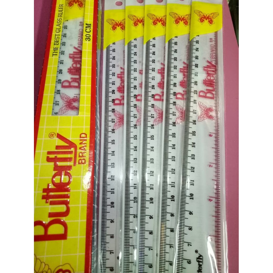 Jual Penggaris plastik Butterfly 30cm/garisan butterfly 30cm | Shopee ...