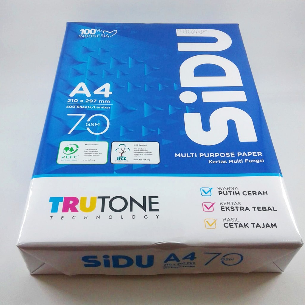 Jual KERTAS HVS SIDU A4 70 GSM 210x297mm | Shopee Indonesia