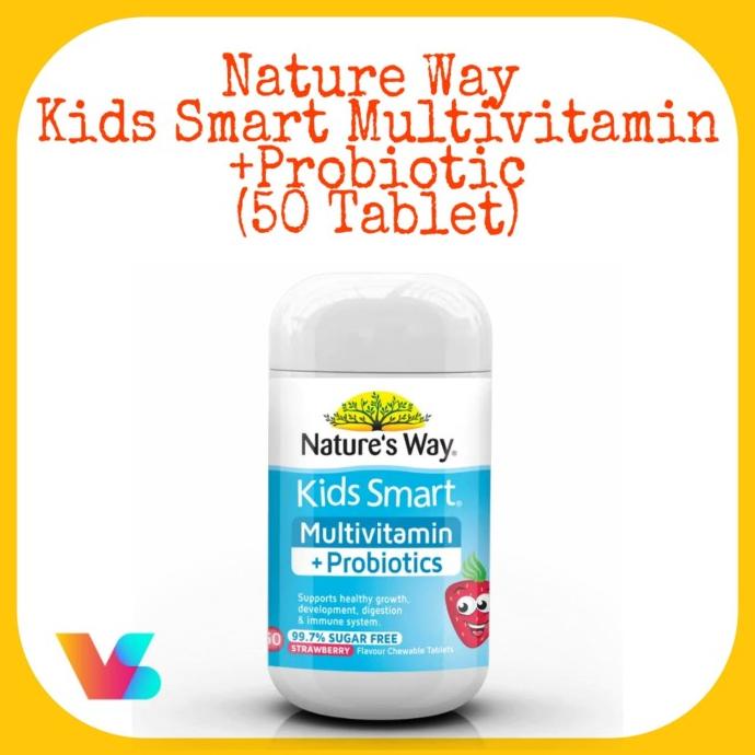 Jual Natures Way Kids Smart Multivitamin + Probiotic (50 Tablet ...