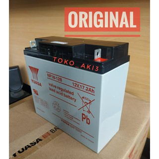 Jual Battery aki accu kering ups 12v 17Ah YUASA NP18-12B 18ah 17.2ah | Shopee Indonesia