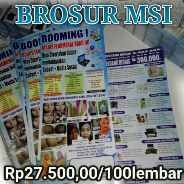 Jual BROSUR MSI UNTUK PROMOSI FLYER LEAFLET MURAH ISI 100 LEMBAR ...